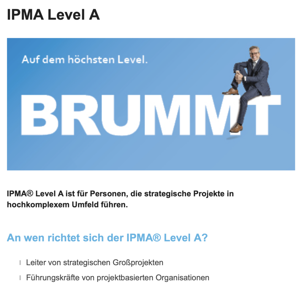IPMA Projektmanagement / IPMA Level A